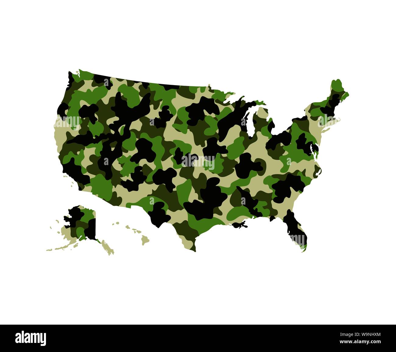 united states map with military texture icon Stock Vector Image & Art ...
