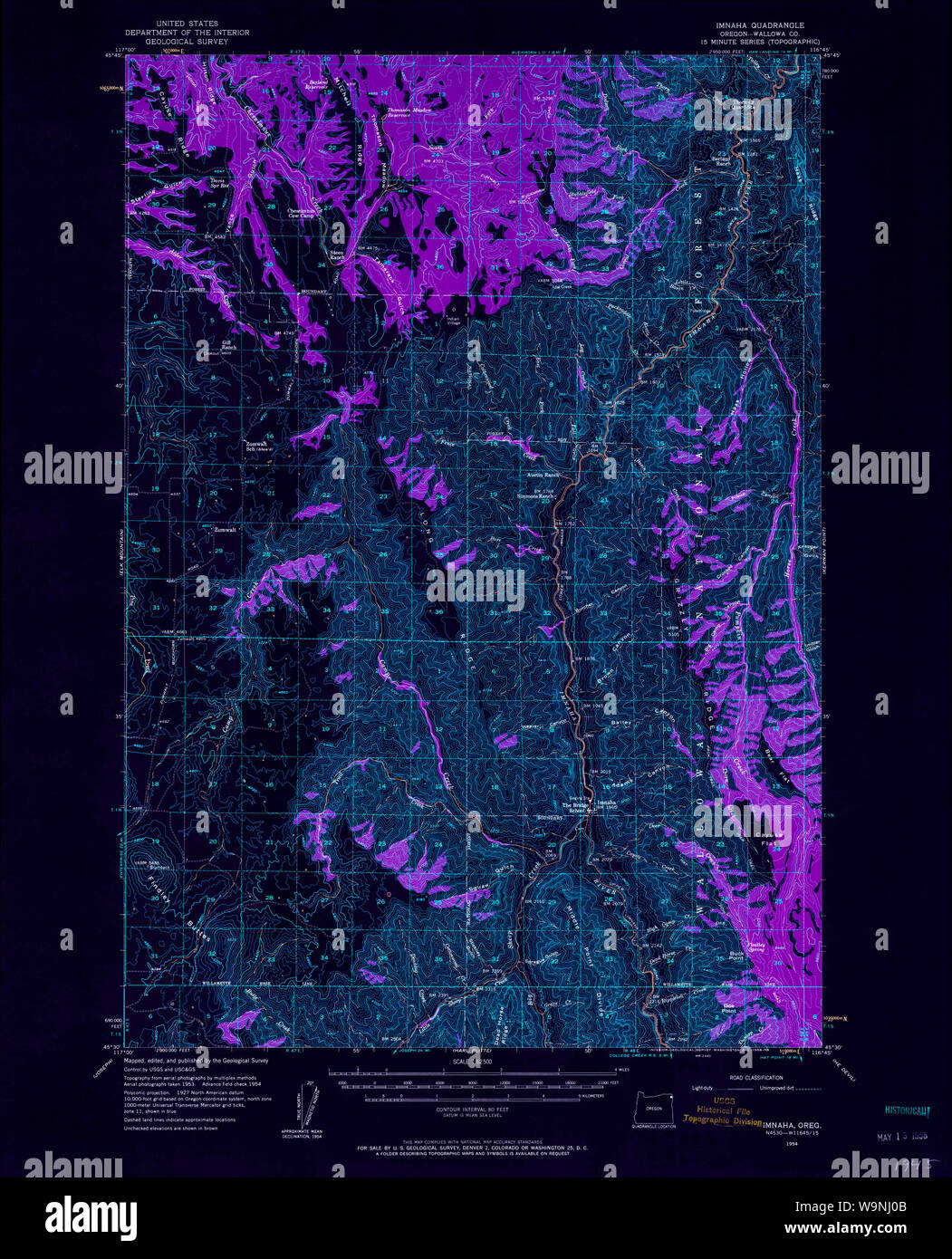 Map of imnaha oregon hi-res stock photography and images - Alamy