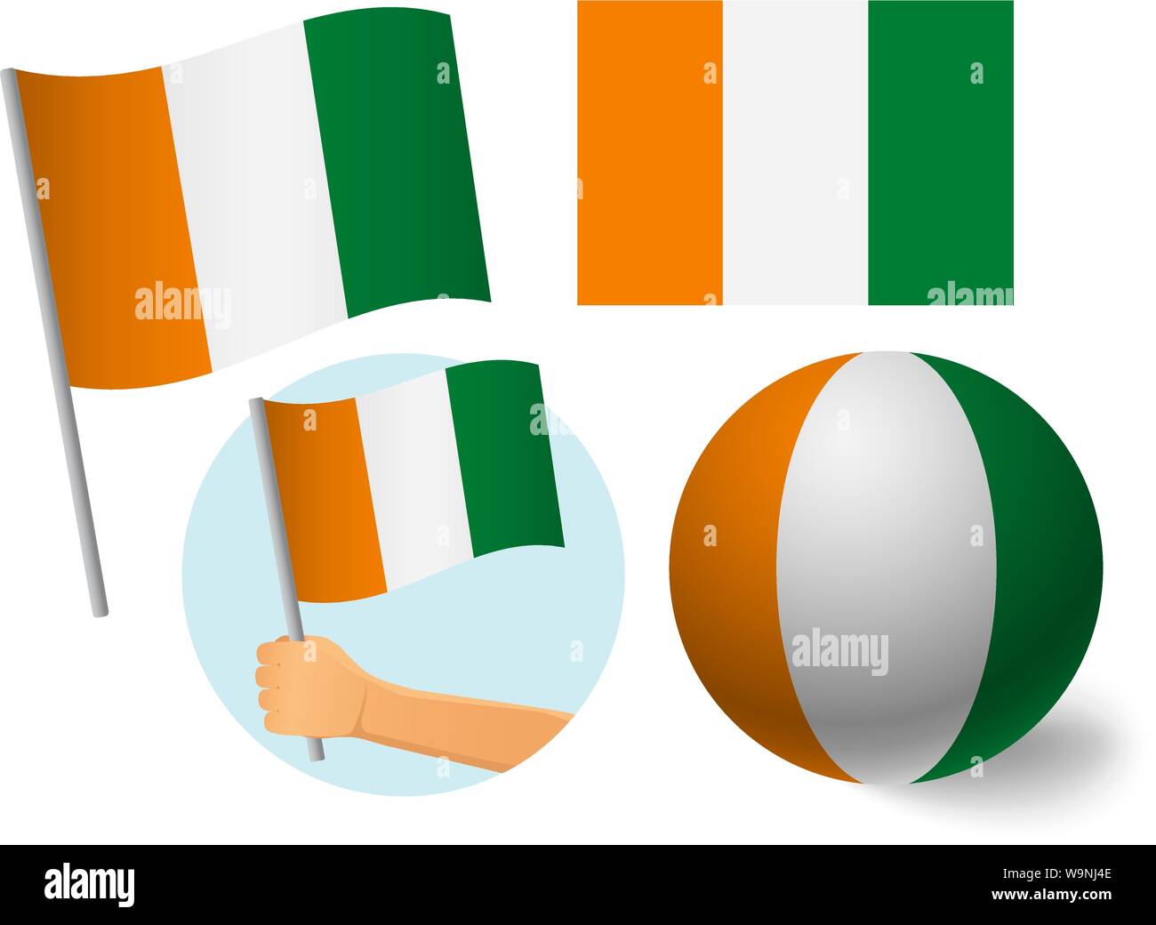 Cote Divoire Ivory Coast Flag Icon Set National Flag Of Cote D