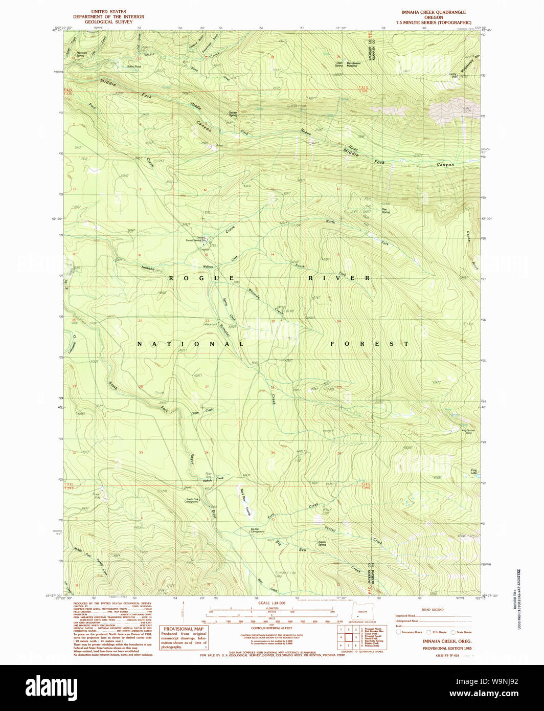 Map of imnaha oregon hi-res stock photography and images - Alamy