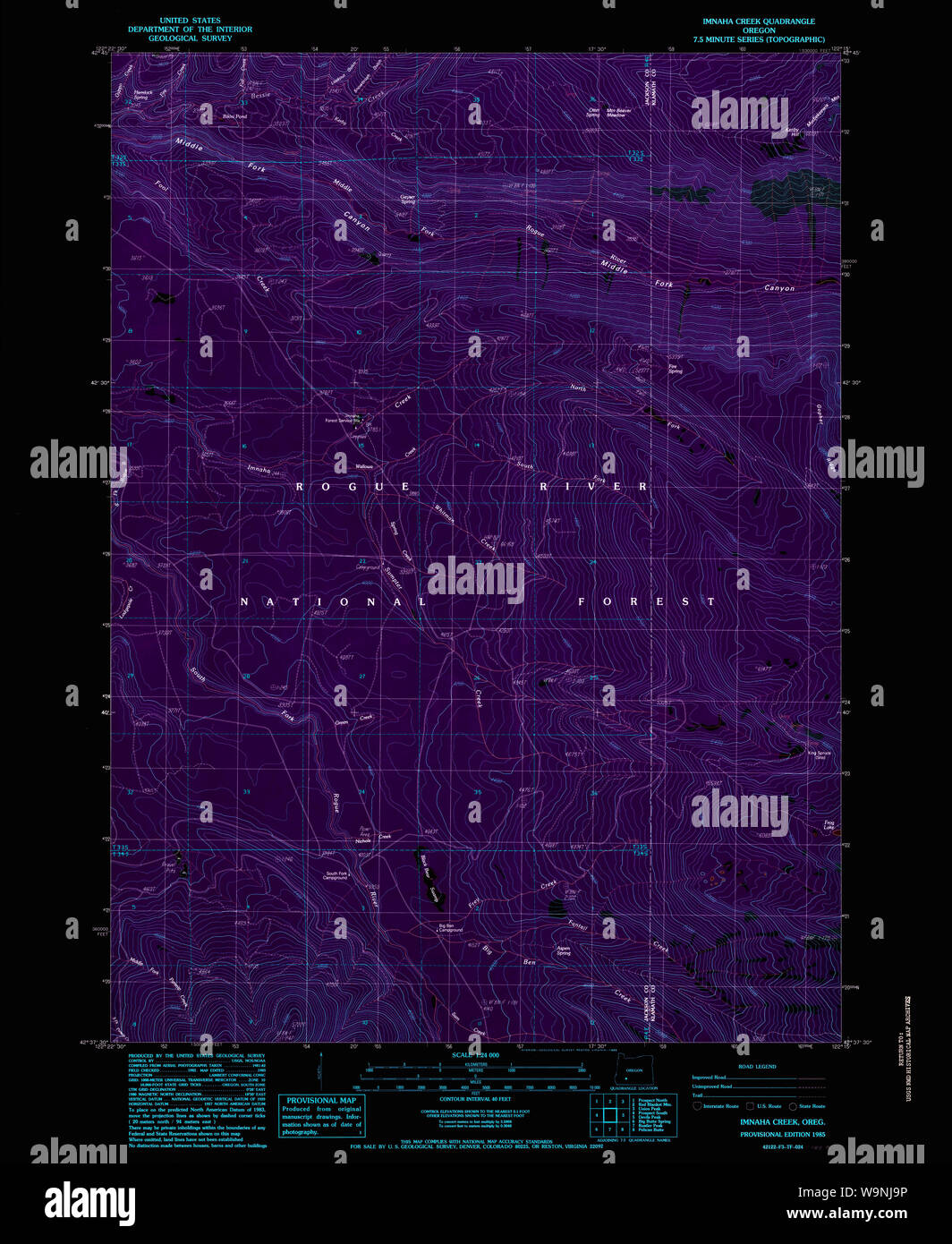 Map of imnaha oregon hi-res stock photography and images - Alamy