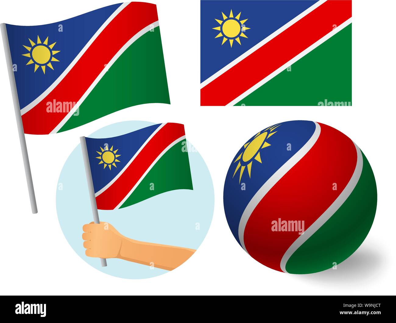 Namibia flag icon set. National flag of Namibia vector illustration ...