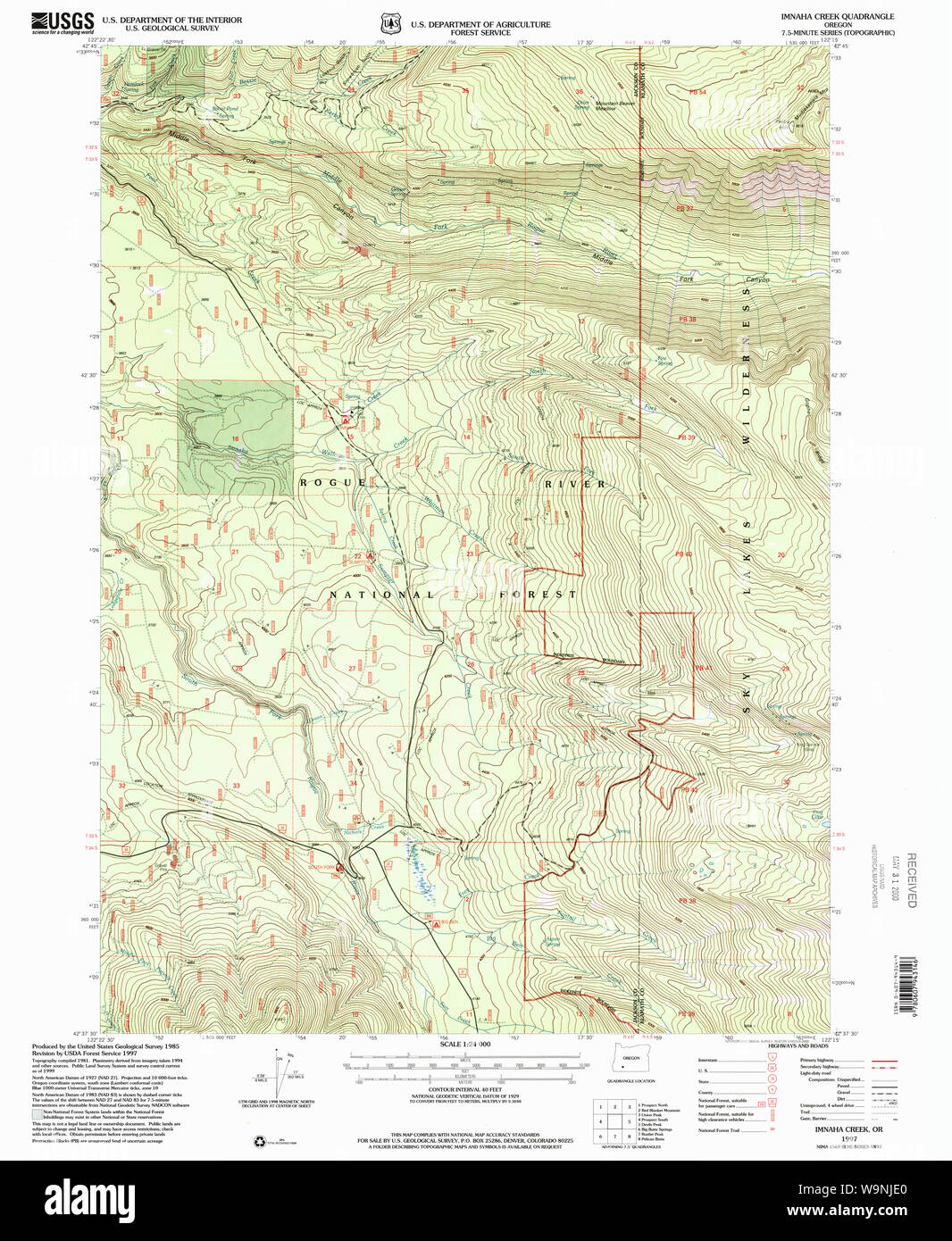 Map of imnaha oregon hi-res stock photography and images - Alamy