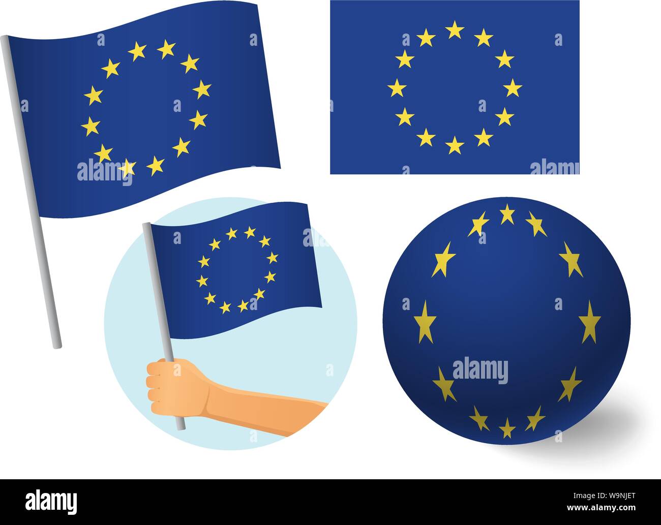 EU flag icon set. Europe flag vector illustration Stock Vector Image ...