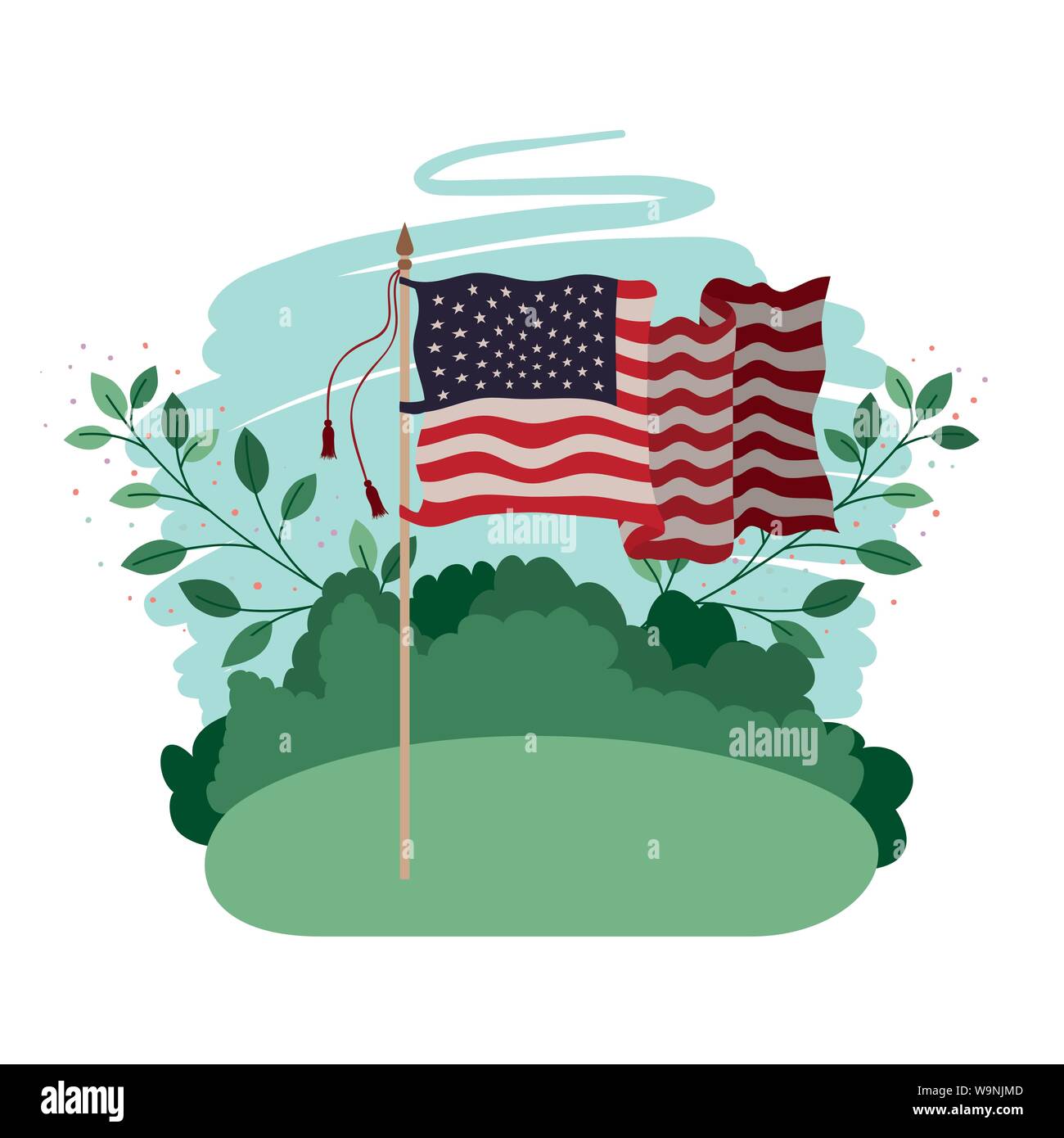 united states flag in landscape icon Stock Vector Image & Art - Alamy
