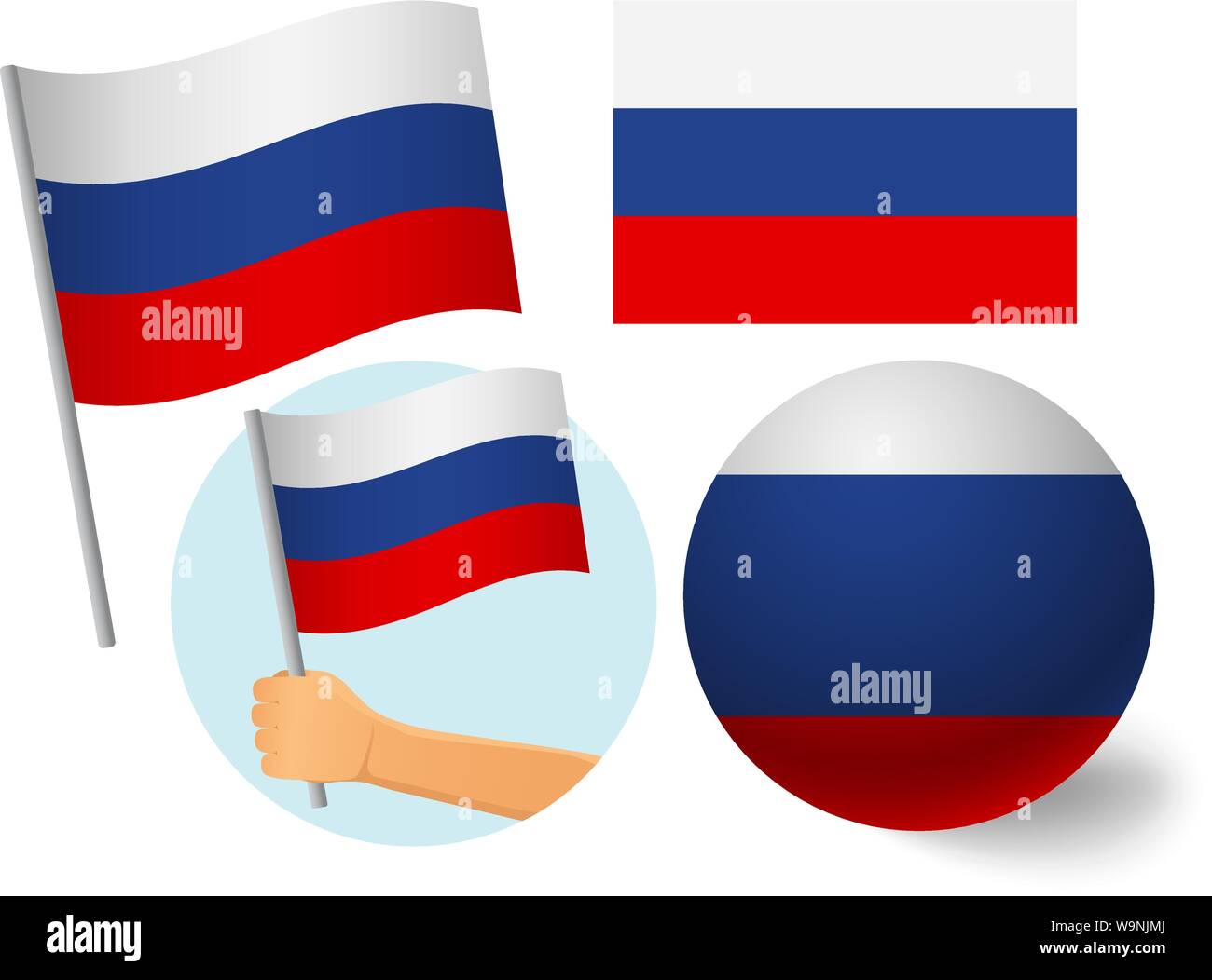 Russia flag icon set. National flag of Russia vector illustration Stock Vector Image & Art - Alamy