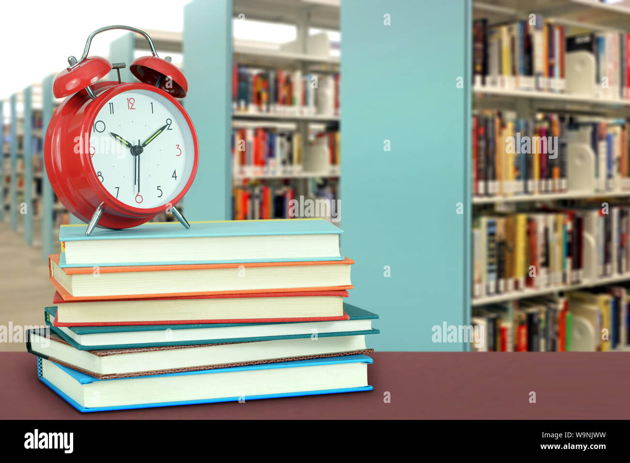 composition of library with book and accessory for education concept ...