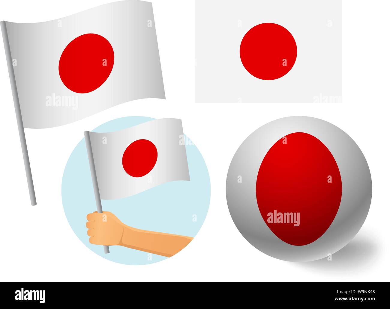 Japan flag icon set. National flag of Japan vector illustration Stock ...