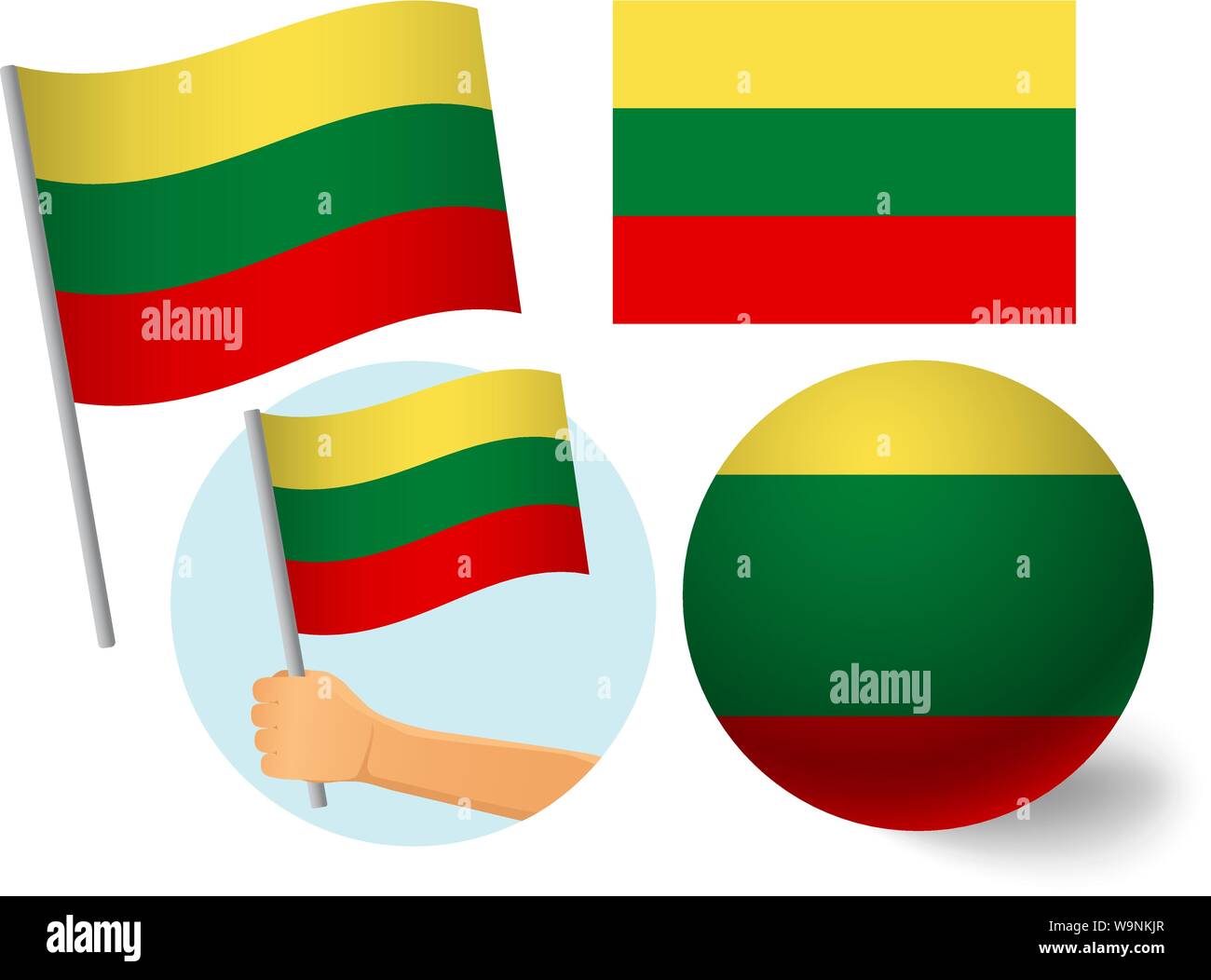 lithuania flag icon set. National flag of lithuania vector illustration ...