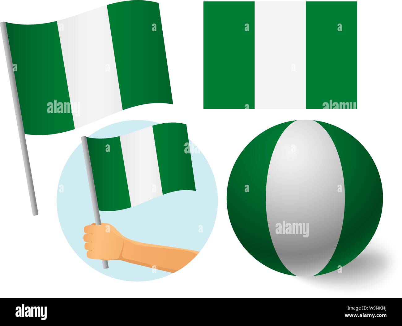Nigeria flag icon set. National flag of Nigeria vector illustration ...