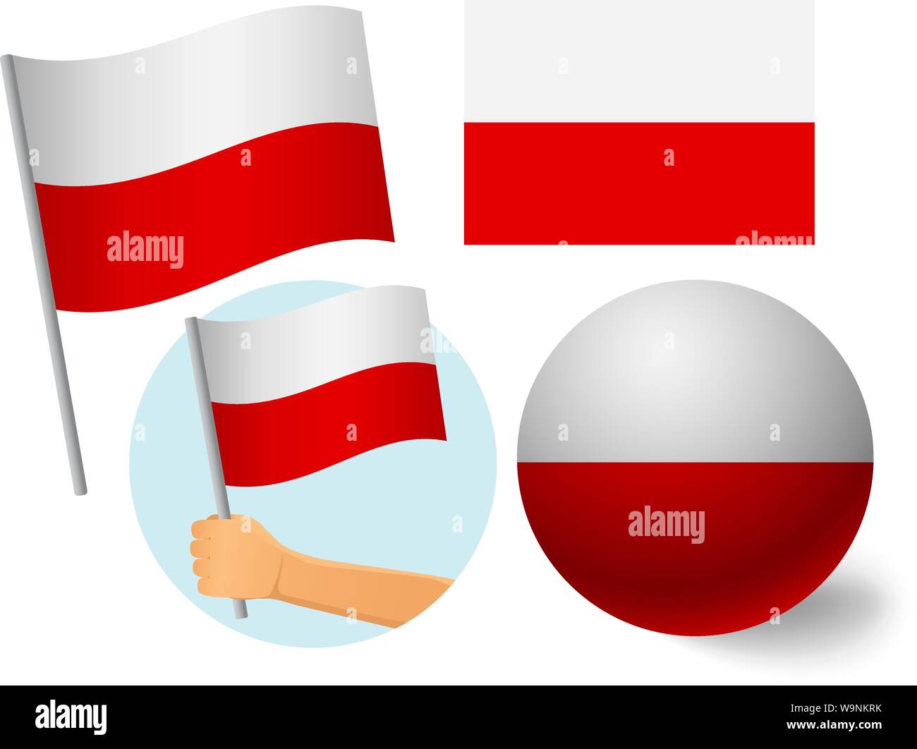 Poland flag icon set. National flag of Poland vector illustration Stock ...