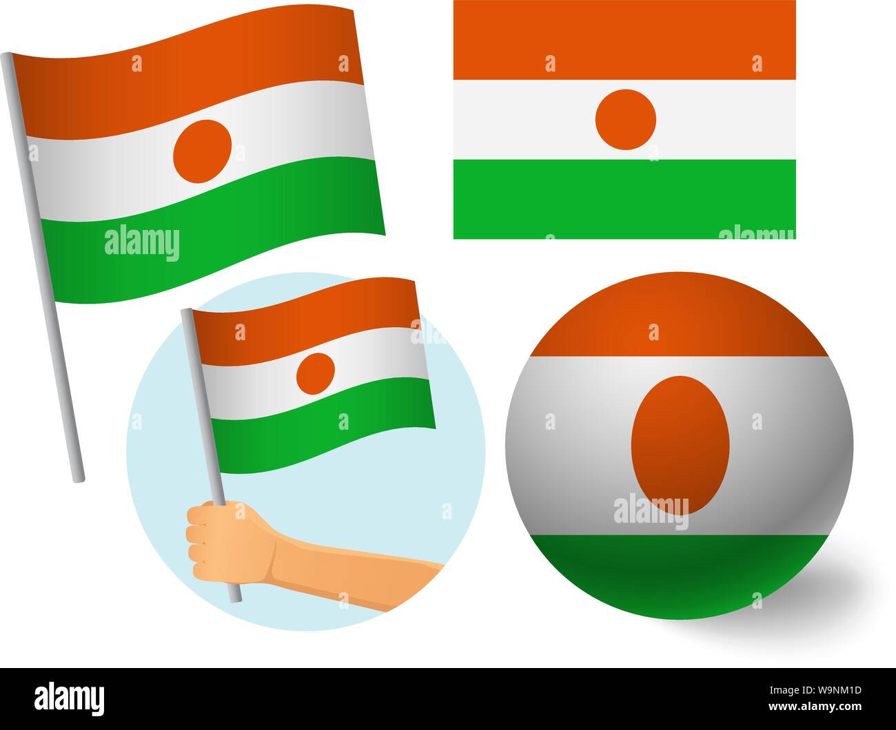 Niger flag icon set. National flag of Niger vector illustration Stock ...