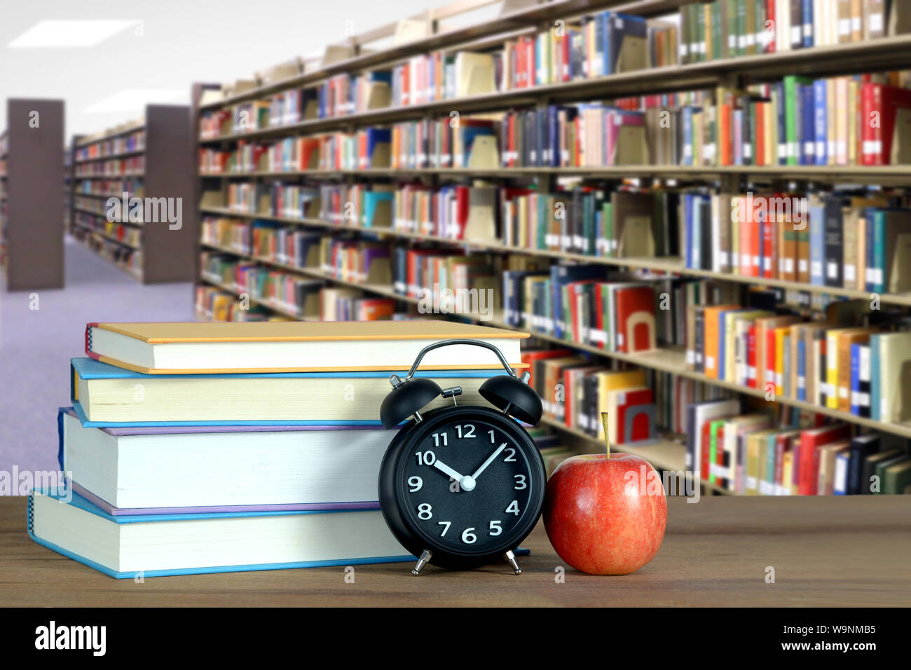 library with book for education concept (blurry background Stock Photo ...