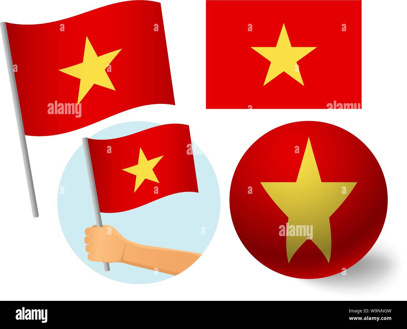 Vietnam flag icon set. National flag of Vietnam vector illustration ...
