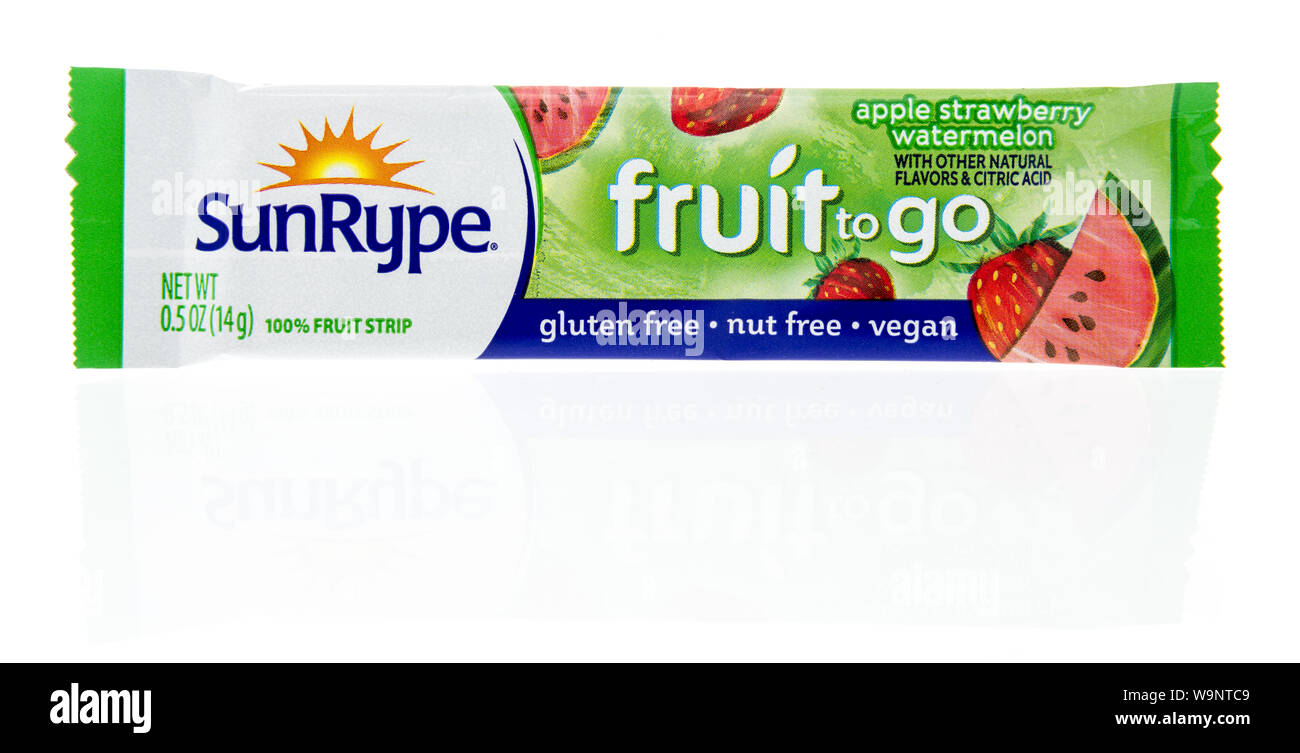 Winneconne, WI - 4 August 2019 : A package of Sunrype fruit to go fruit ...