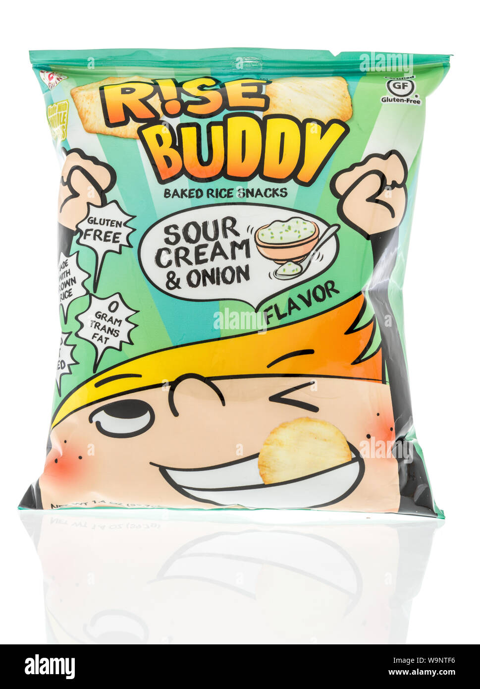 Winneconne, WI - 12 August 2019 : A package of Rise buddy baked rice ...