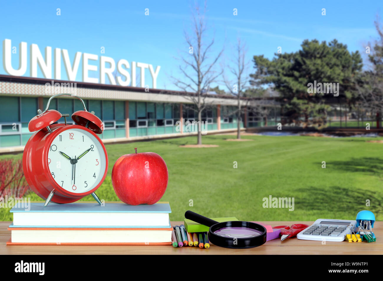 composition of concept of higher education: book, campus, university ...