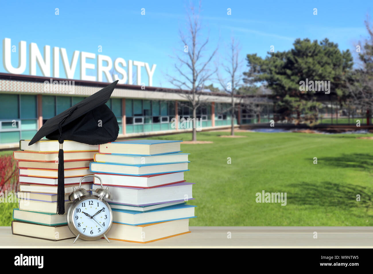 composition of concept of higher education: book, campus, university ...