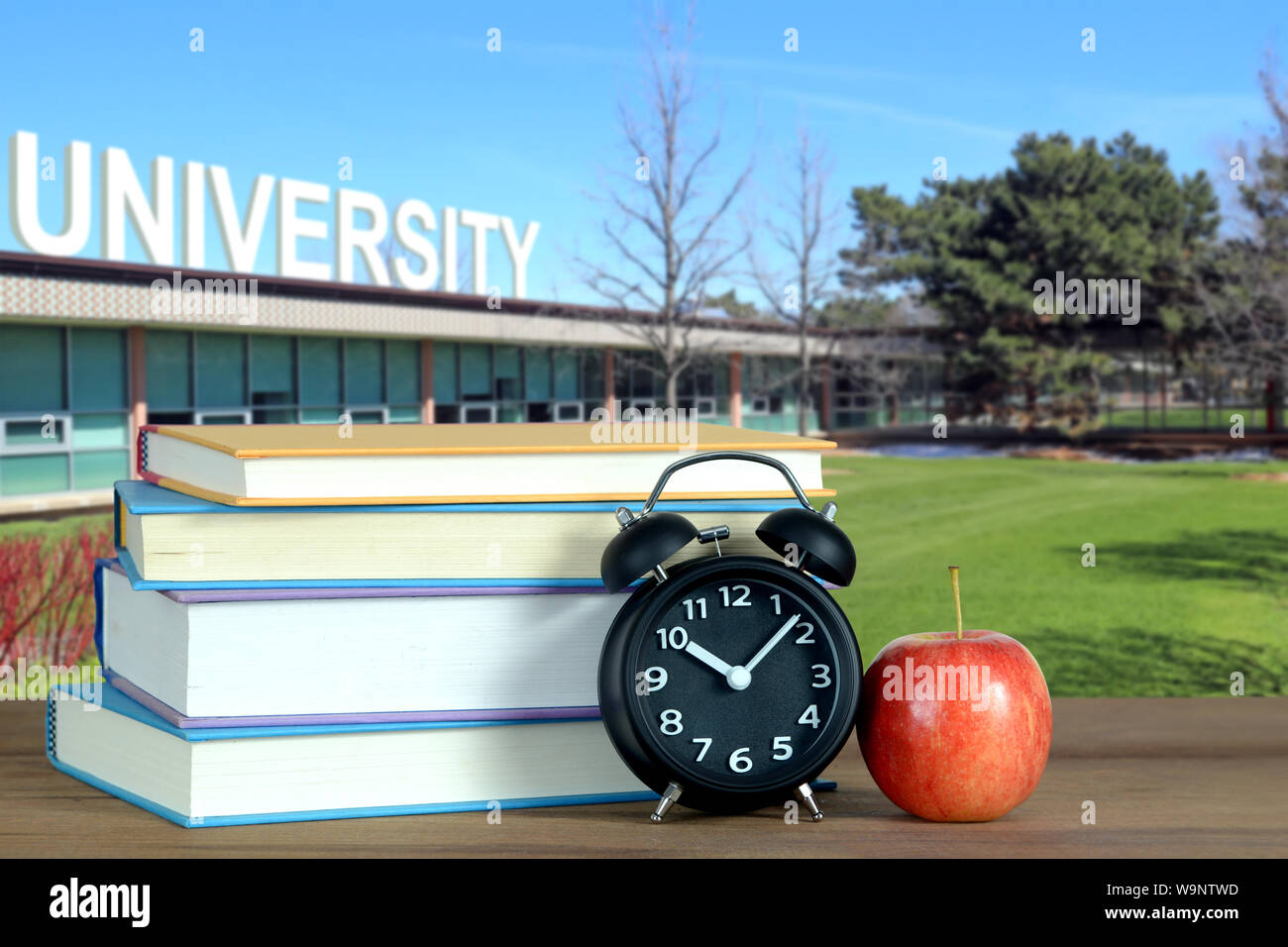 composition of concept of higher education: book, campus, university ...