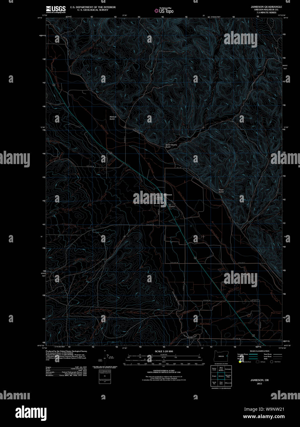 Jamieson oregon map hi-res stock photography and images - Alamy