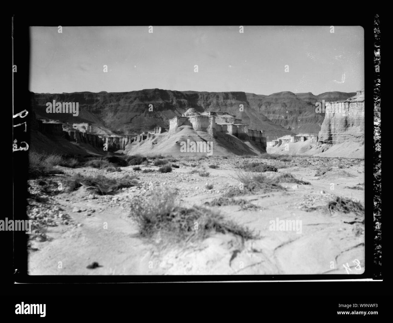 Bethany, Jericho, Dead Sea, and Jordan. Dead Sea shore. (Castle-like ...