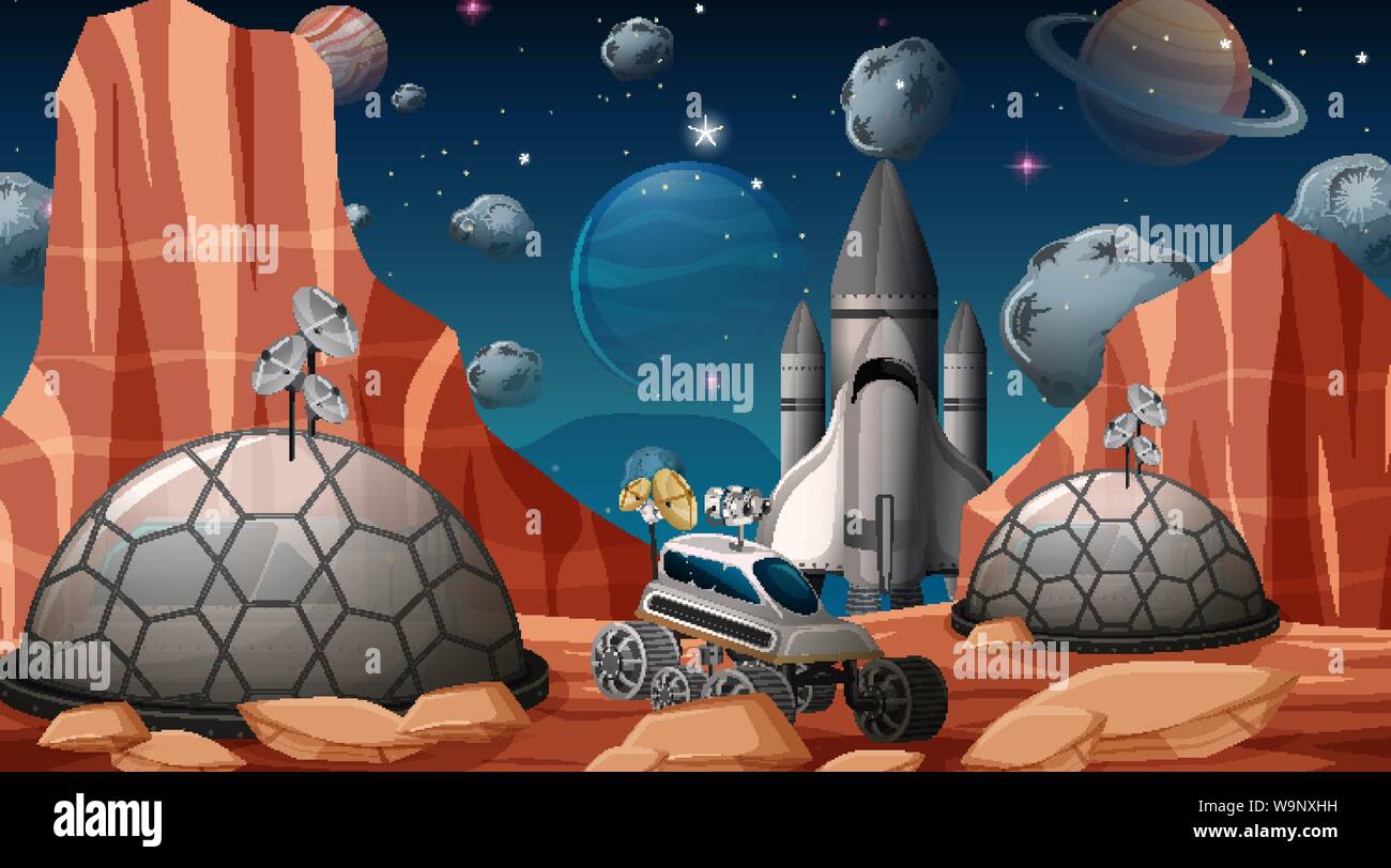 Camp in space scene illustration Stock Vector Image & Art - Alamy