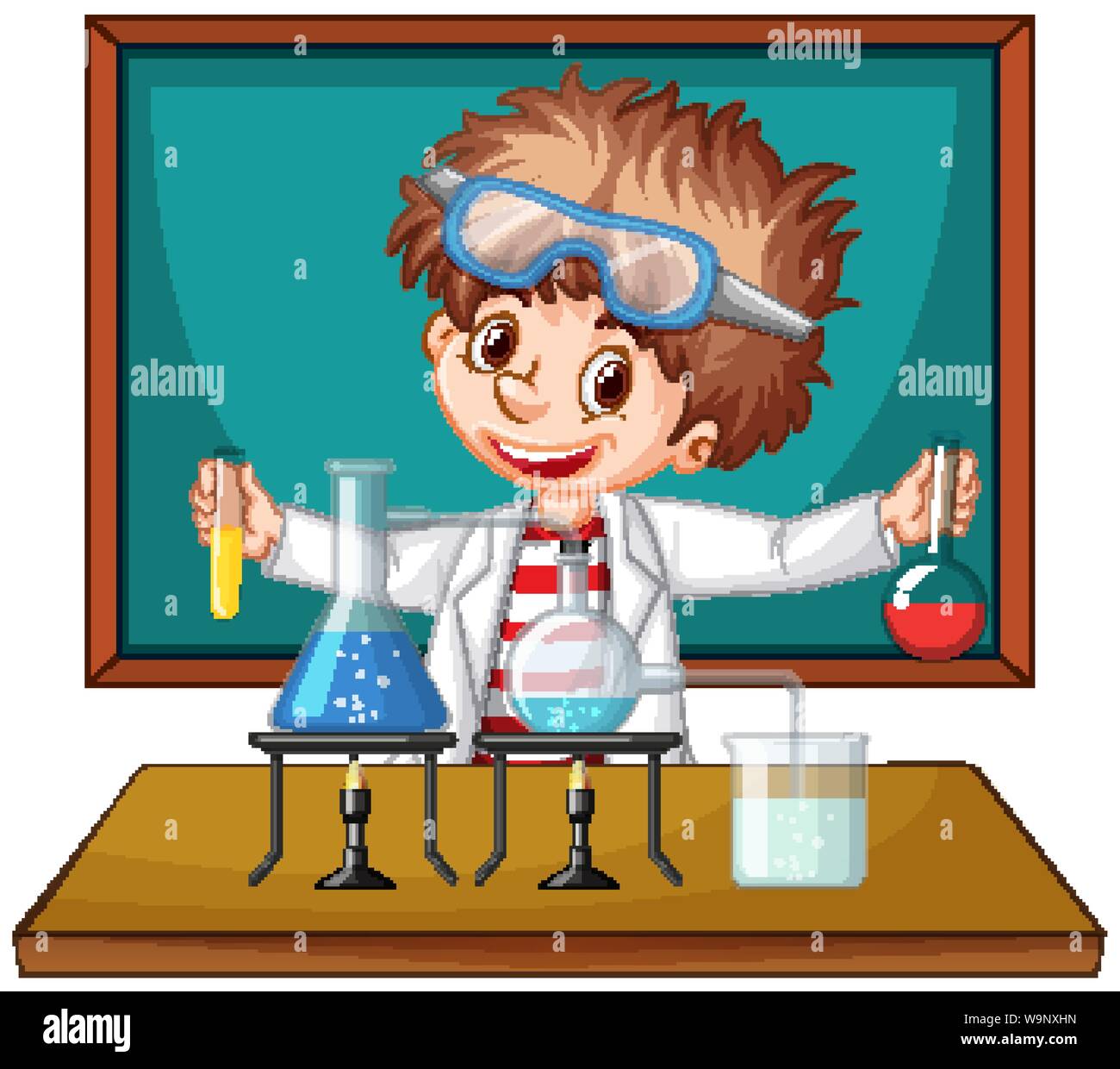 Cartoon scientist boy in lab hi-res stock photography and images - Alamy