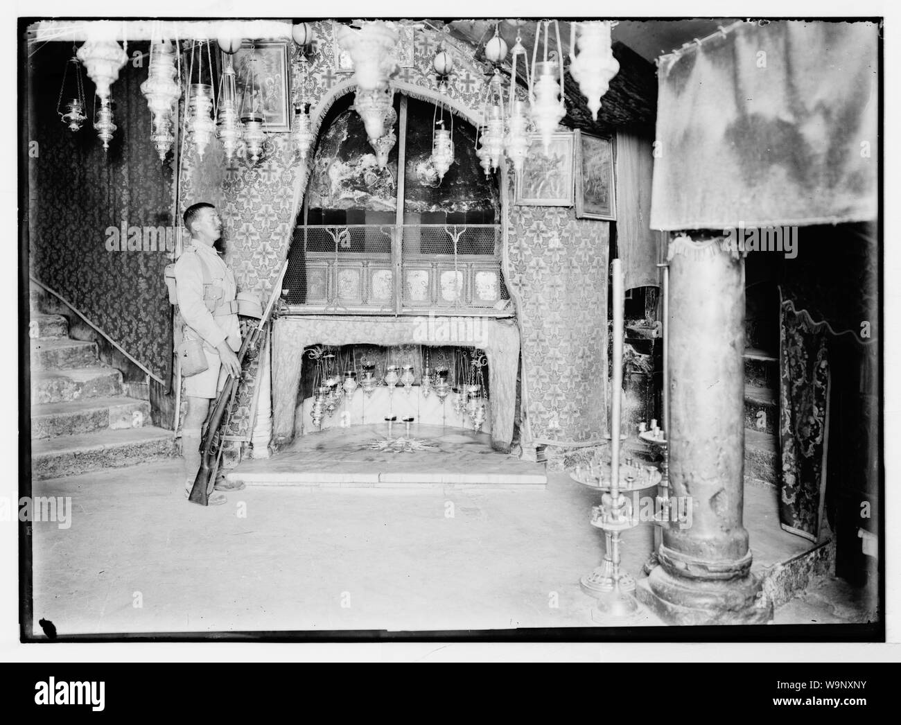 Bethlehem and surroundings. The guard in the Grotto [Church of the ...