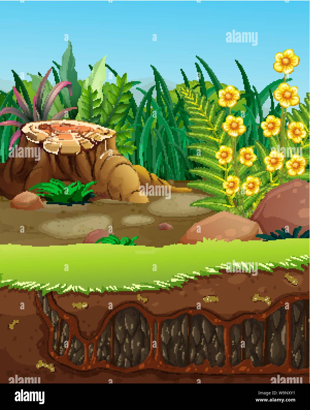Underground hole in the garden illustration Stock Vector Image & Art ...