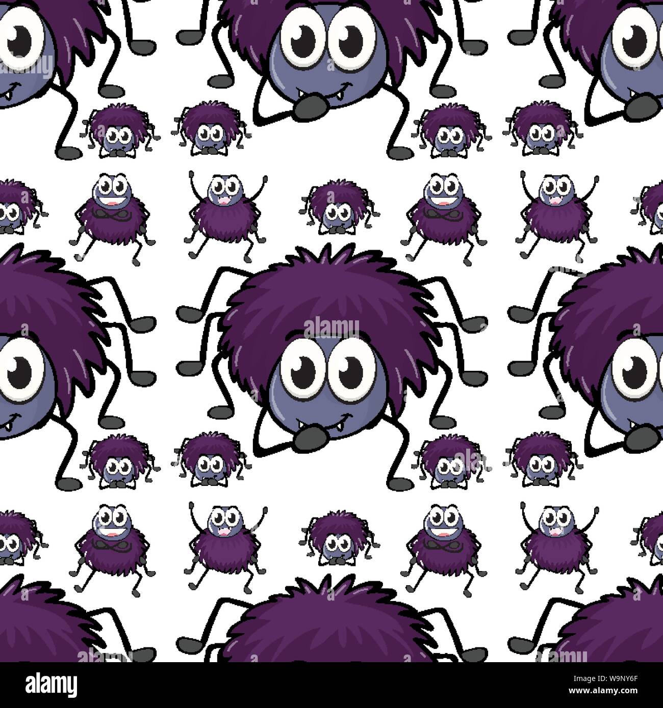 Seamless pattern tile cartoon with spiders illustration Stock Vector ...