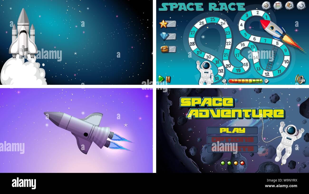 Set of space games illustration Stock Vector Image & Art - Alamy