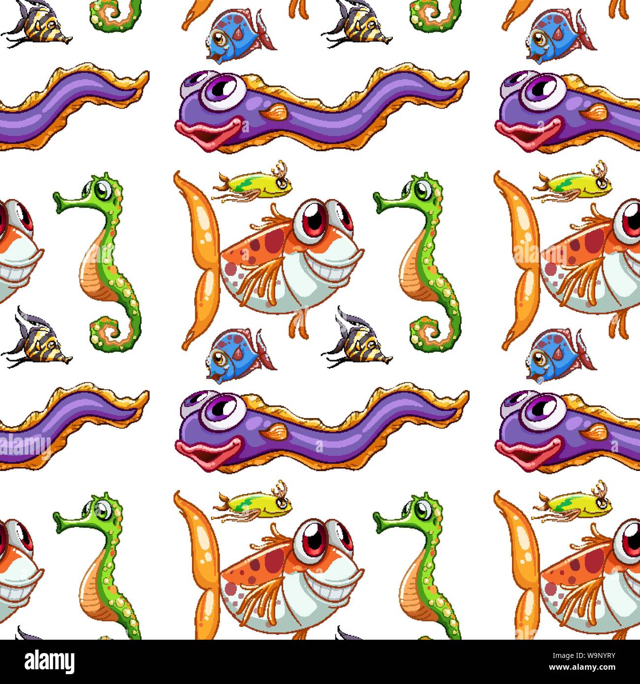 Repeating pattern fish Cut Out Stock Images & Pictures - Alamy