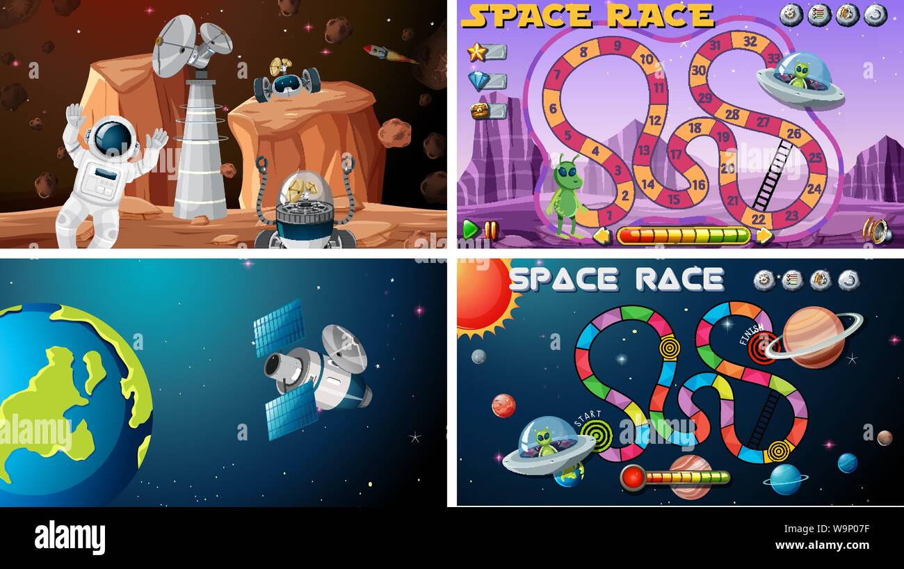 Set of space games illustration Stock Vector Image & Art - Alamy