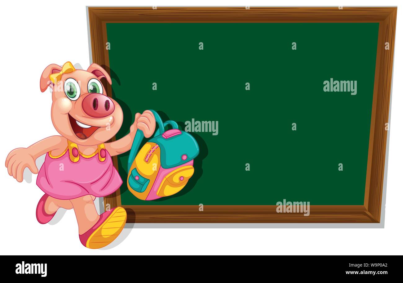 Cute pig in human-like pose isolated illustration Stock Vector Image ...