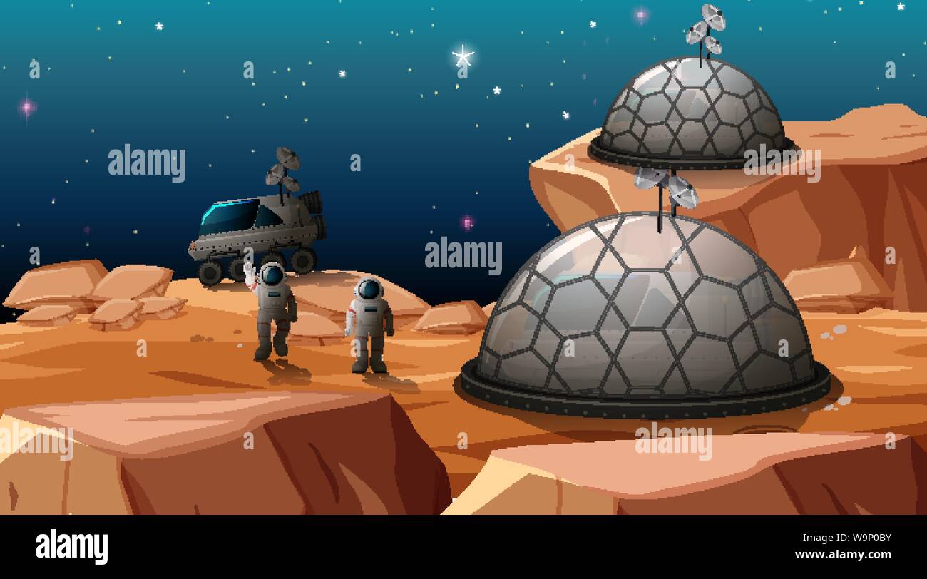Camp in space scene illustration Stock Vector Image & Art - Alamy