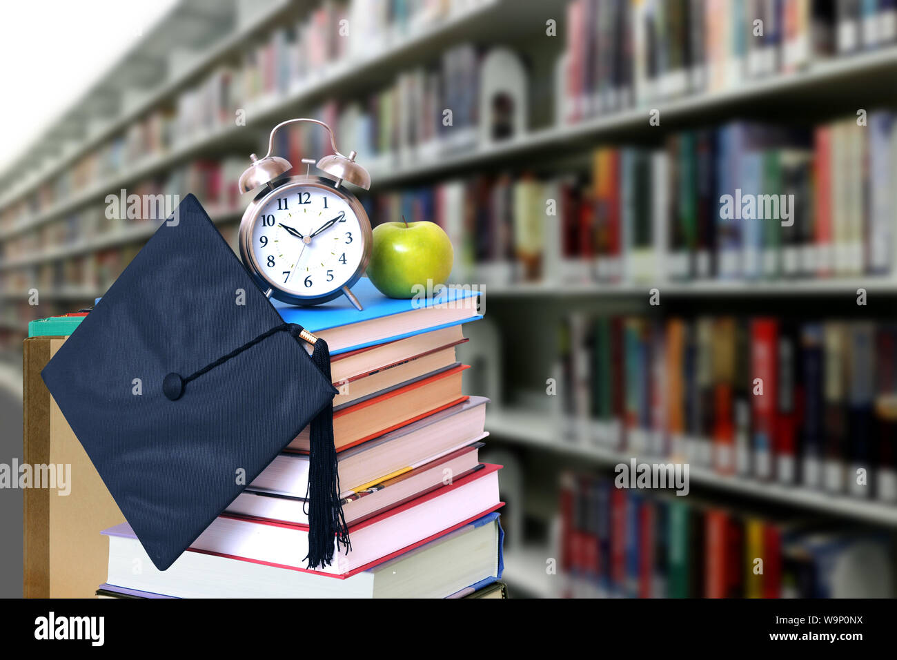 composition library with book and accessory for education concept Stock ...