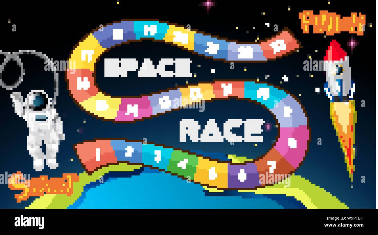 Space Race board game background illustration Stock Vector Image & Art ...