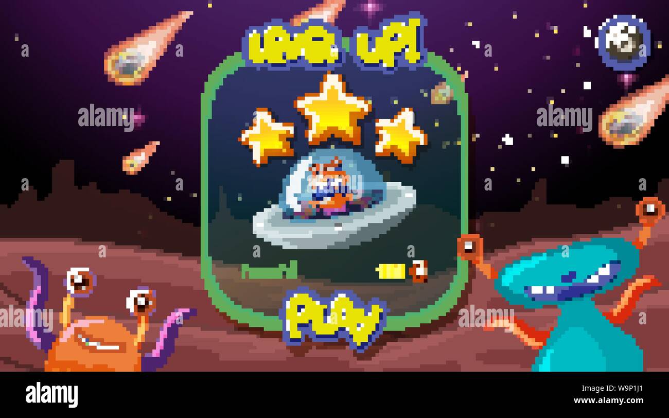 Alien space game background illustration Stock Vector Image & Art - Alamy