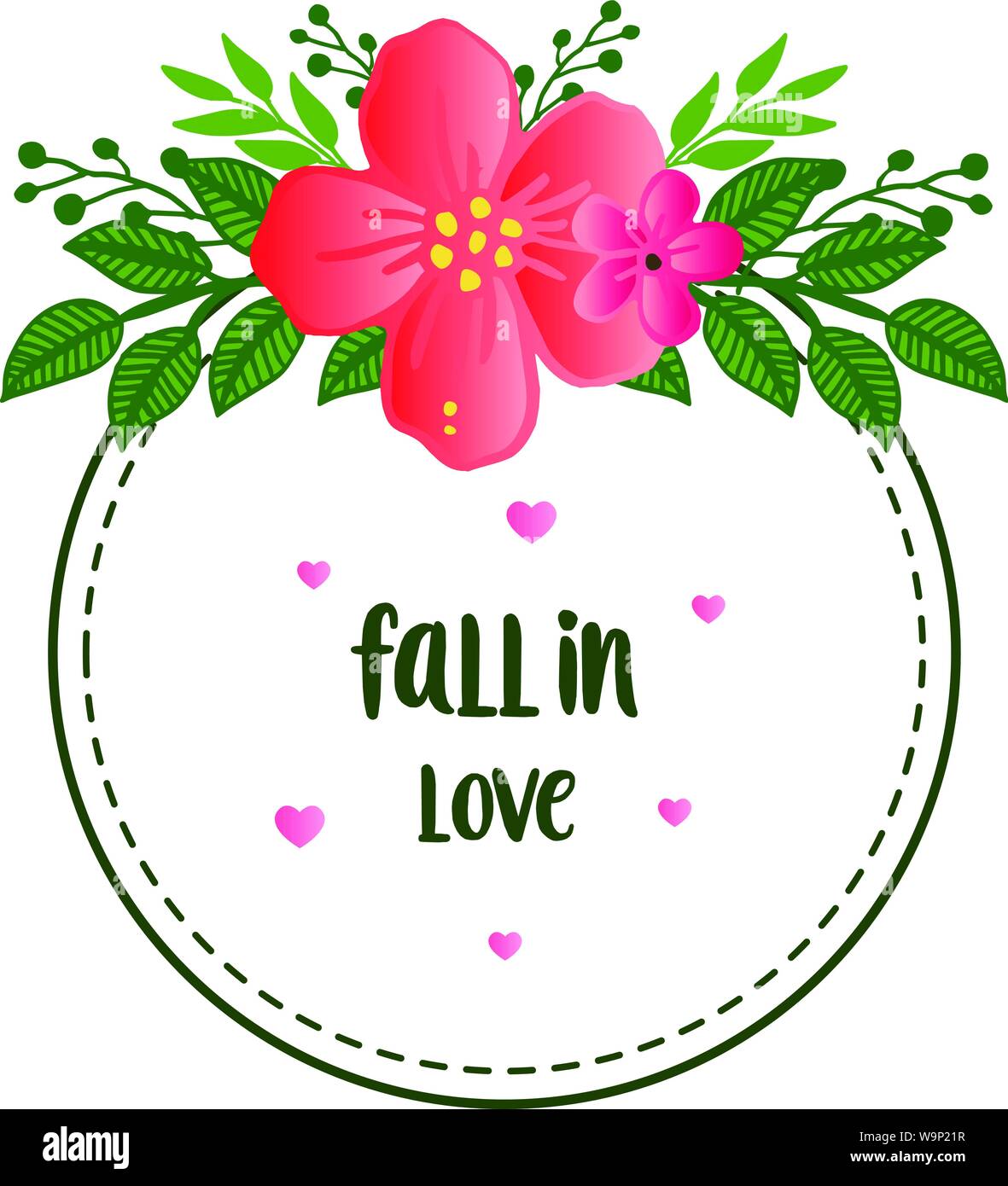 Banner fall in love, various shape pattern of frame, for beautiful ...