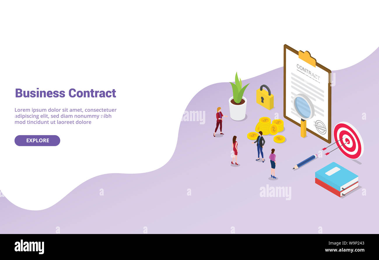 business contract agreement concept with team people with modern ...