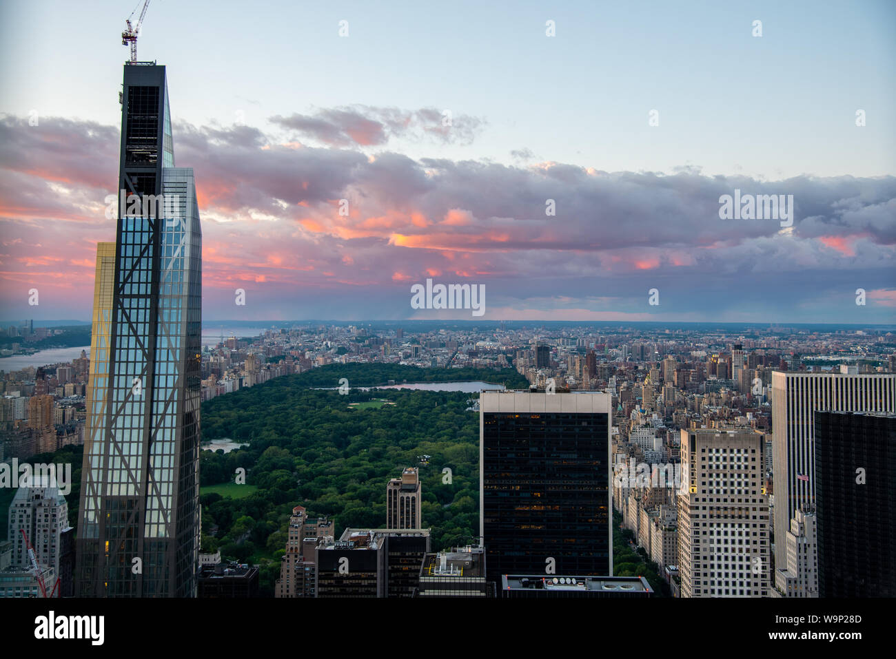 Central Park and North Manhattan seen from the top of the Rockefeller ...