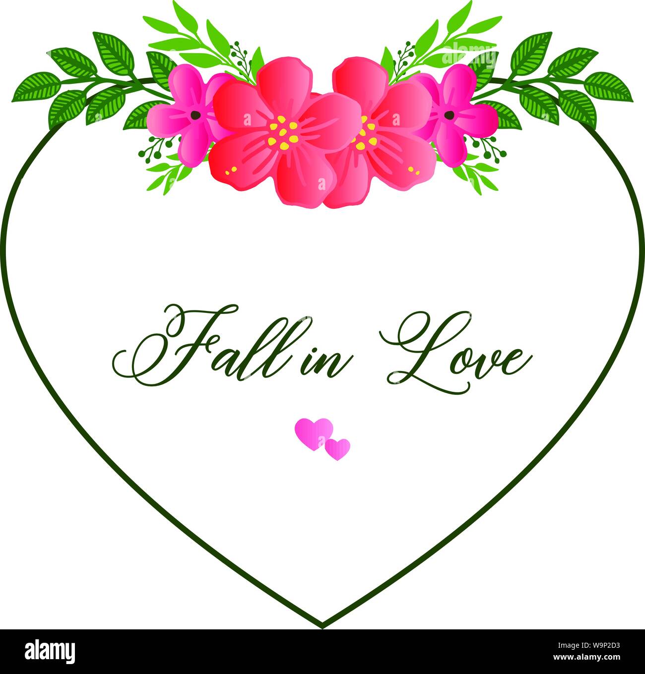 Letter fall in love, space for your text, with elegant card fall in ...