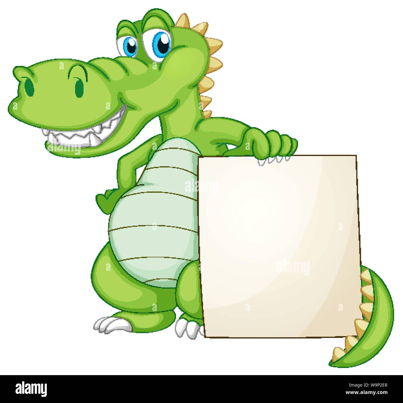 Border template design with cute crocodile illustration Stock Vector ...