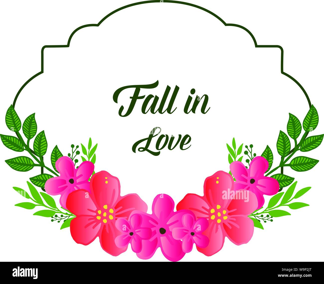 Banner fall in love, various shape pattern of frame, for beautiful ...