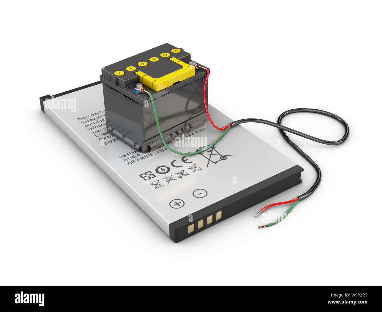 3d Illustration of mobile phone battery isolated white Stock Photo - Alamy