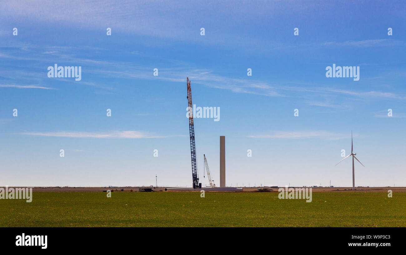 Modern windmills are installed in open space a wind turbine of an ...