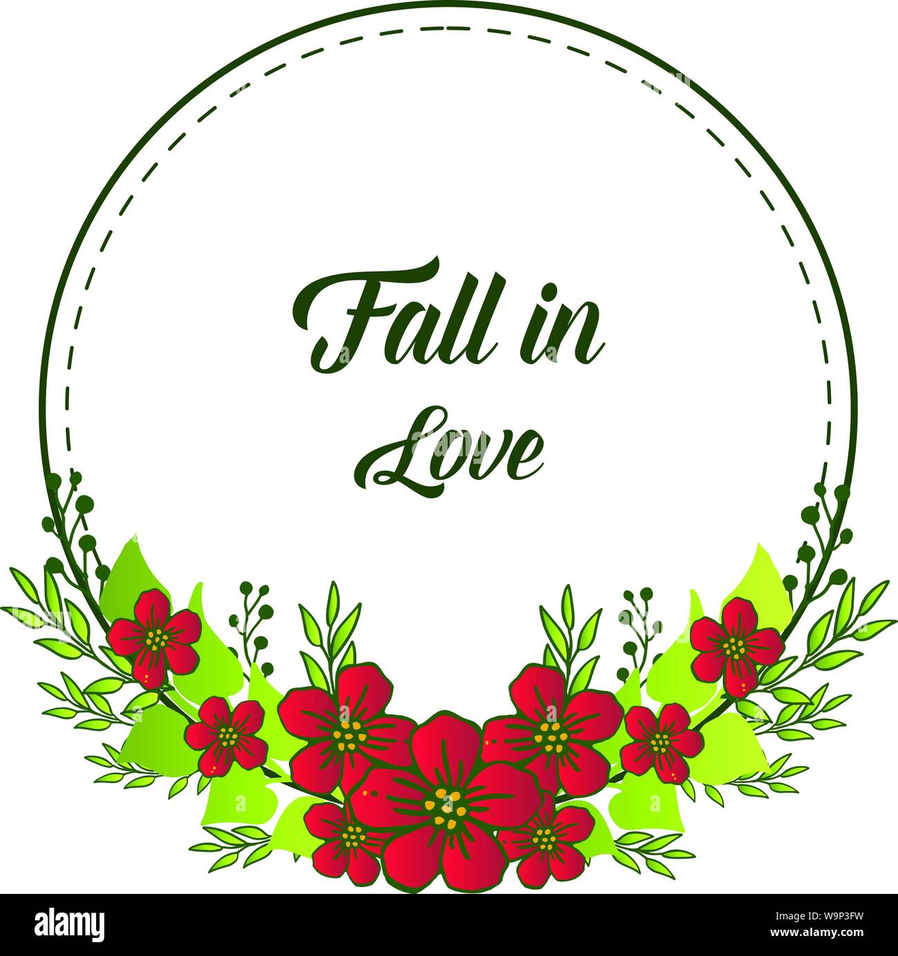 Seamless card fall in love, romantic, with decoration pattern art of ...