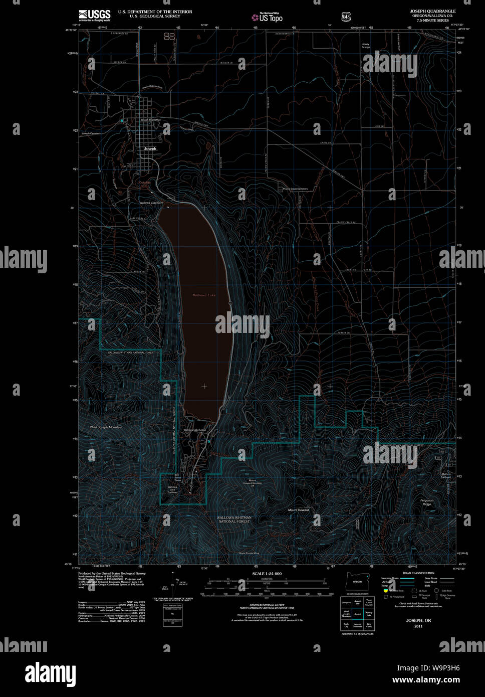 Map of joseph oregon hi-res stock photography and images - Alamy