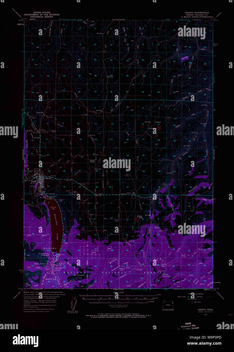 Map of joseph oregon hi-res stock photography and images - Alamy