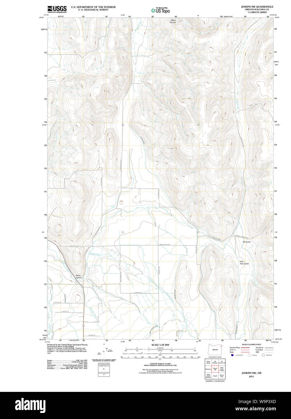 Joseph oregon map Cut Out Stock Images & Pictures - Alamy